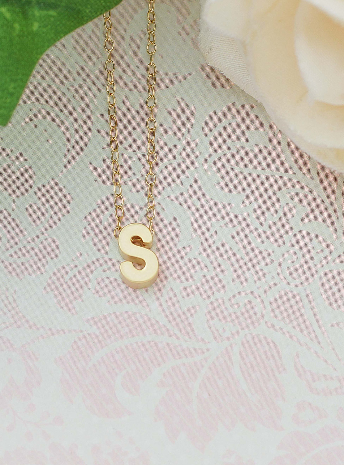Gold Initial Necklace Gold Filled Chain Personalized Necklace ...